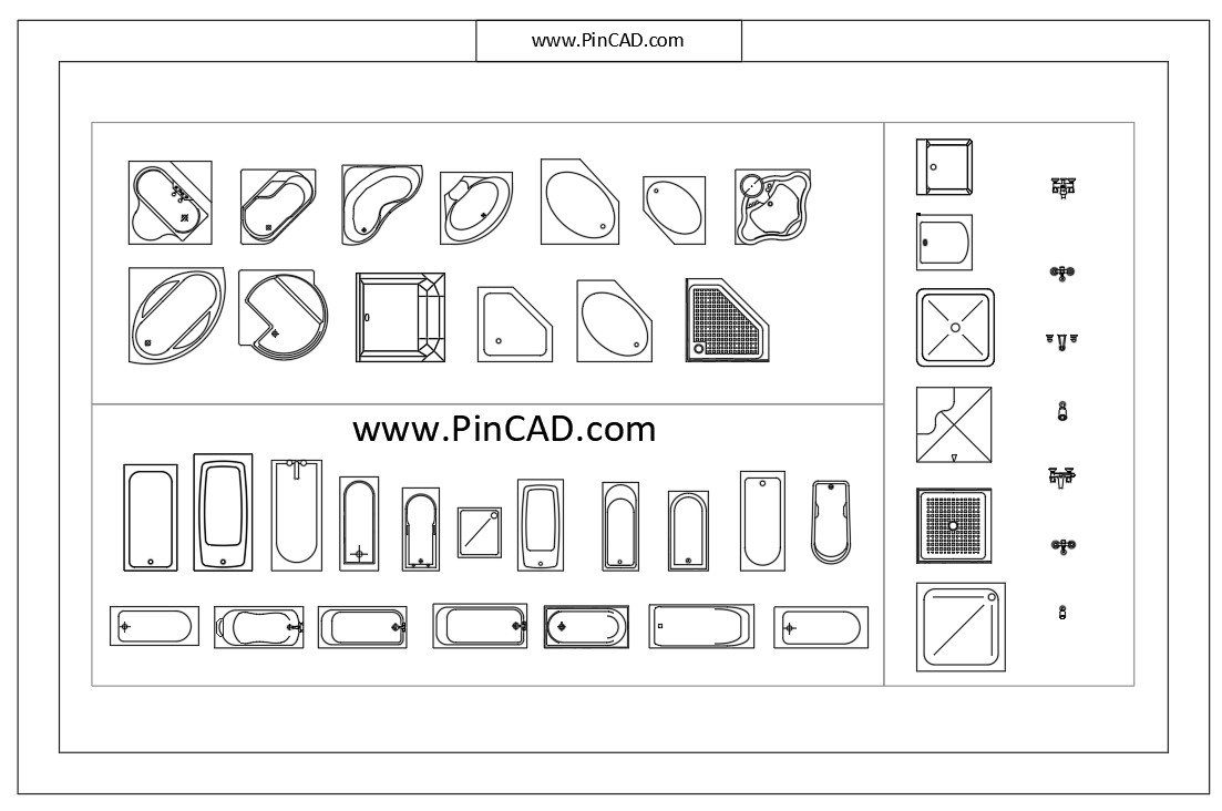 Shower CAD Block | Free AutoCAD Shower & Bath Tub - PinCad Shower CAD Block | Free AutoCAD Shower & Bath Tub - PinCad