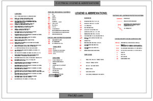 Electrical Legend & Abbreviations CAD Block - PinCad
