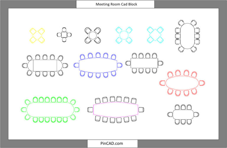 Meeting Table CAD Block – DWG Files for Office Design