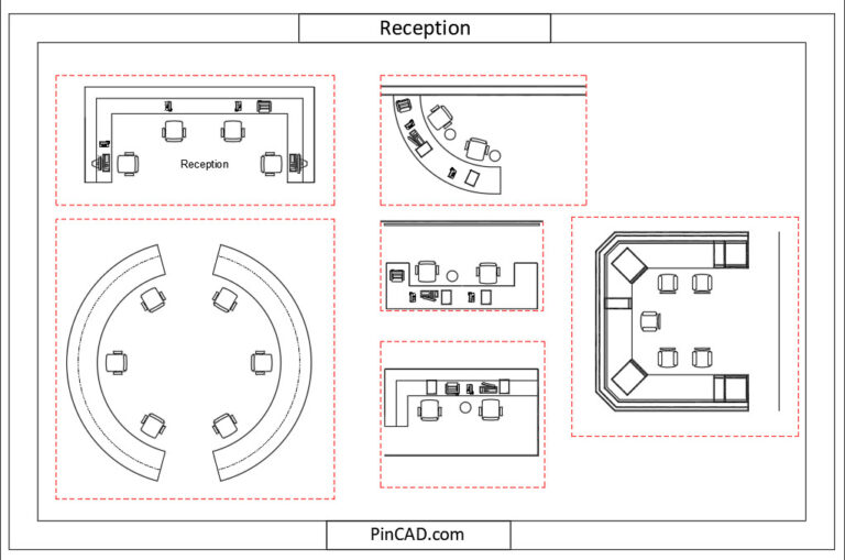Reception CAD Block – Download Free Reception Desk DWG - PinCad