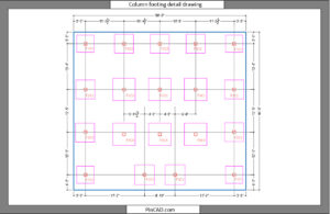 Column Footing Detail Drawing – footing layout drawing - PinCad