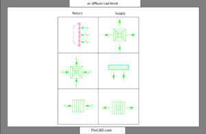 AC Grill CAD Block | ac diffuser cad block
