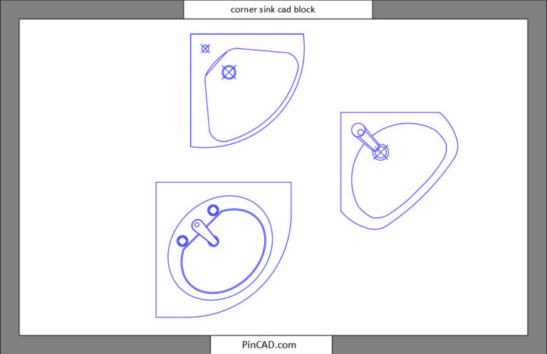 Corner Sink CAD Block – Free Download for Your Designs - PinCad