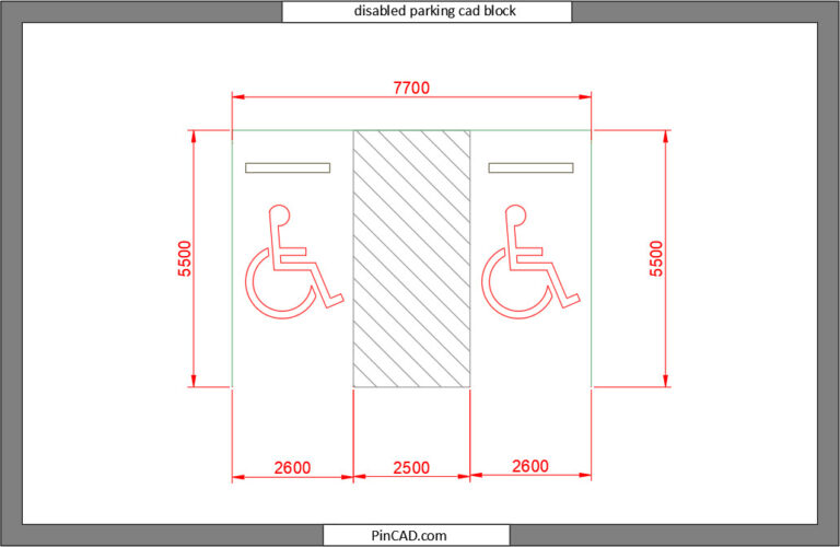 Disabled Parking CAD Block – Enhance Your Accessibility Designs! - PinCad