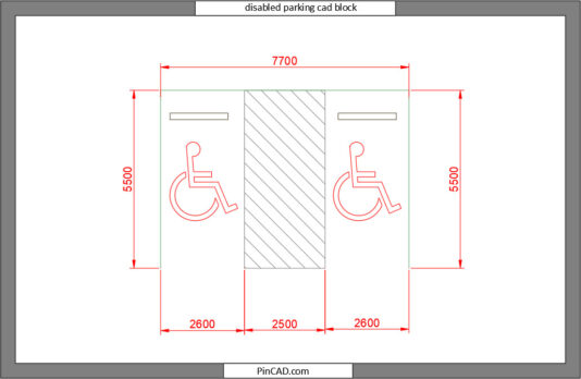 Disabled Parking CAD Block – Enhance Your Accessibility Designs! - PinCad