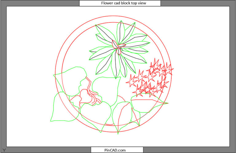 Flower CAD Block Top View – Free Download! - PinCad