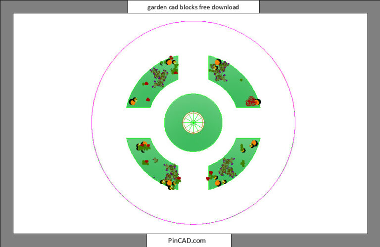 Garden CAD Blocks Free Download | Landscape Elements - PinCad