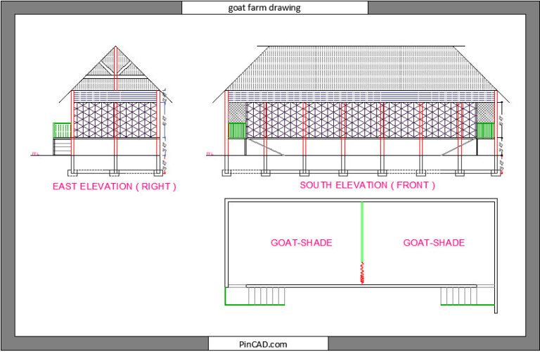 Goat Farm Drawing – Elevation and Plan - PinCad