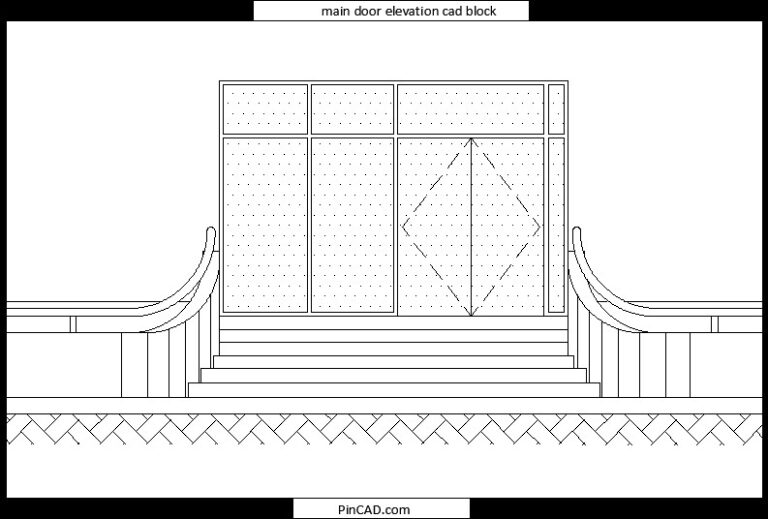 Main Door Elevation CAD Block | Entrance Door CAD Blocks - PinCad