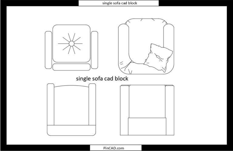 Single Sofa CAD Block – Free Download in DWG Format - PinCad