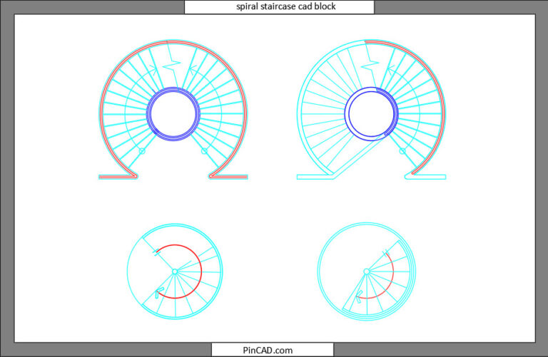 Spiral Staircase CAD Block – Free Download - PinCad