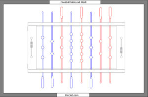 Foosball Table CAD Block | Table Football AutoCAD Block