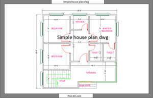 Simple House Plan DWG | AutoCAD Simple Floor Plan File