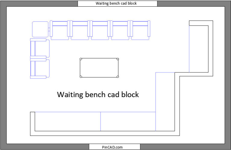 Waiting Bench CAD Block | Waiting Bench DWG File Download