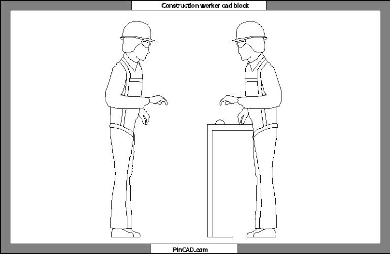 Construction Worker CAD Block – Free DWG for Site Plan
