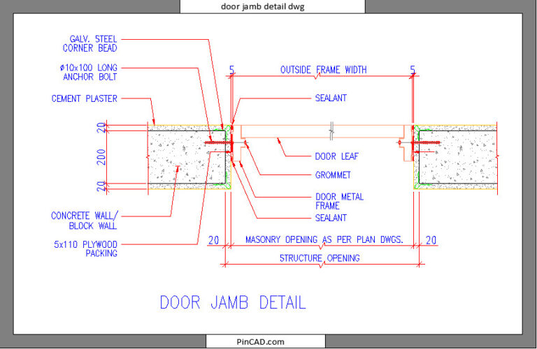 Door Jamb Detail DWG | for Architects & Designers - PinCad