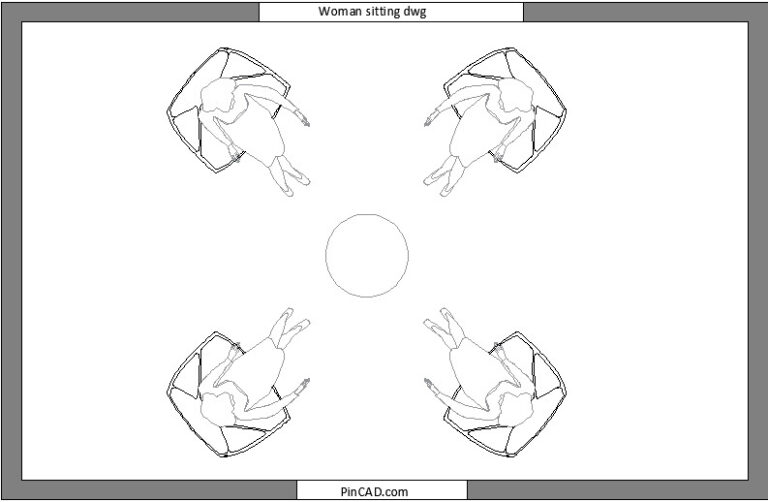 Woman Sitting DWG | Free CAD Block Download - PinCad