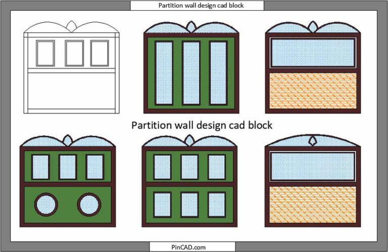 Partition Wall Design CAD Block – Free Download - PinCad