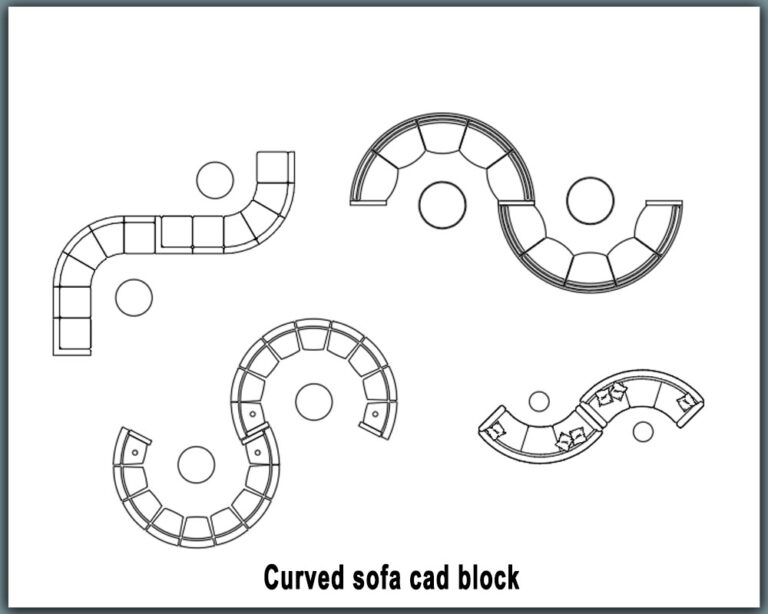 Curved sofa cad block – Free AutoCAD Block Download - PinCad