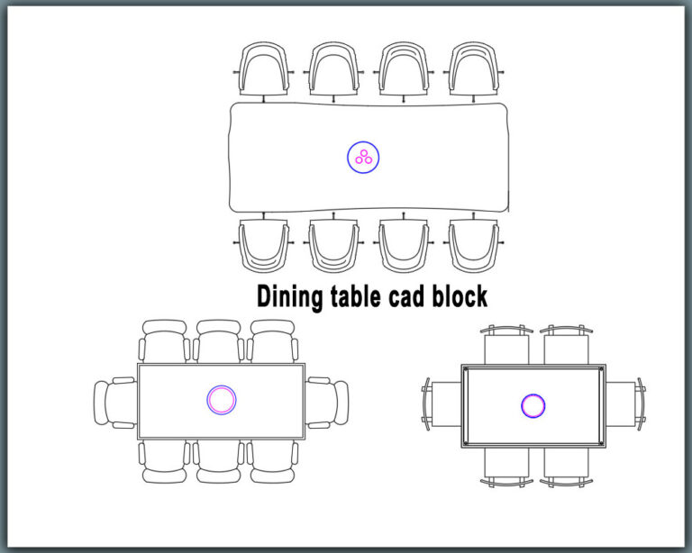 Dining Table CAD Block Free – DWG for AutoCAD Plans - PinCad