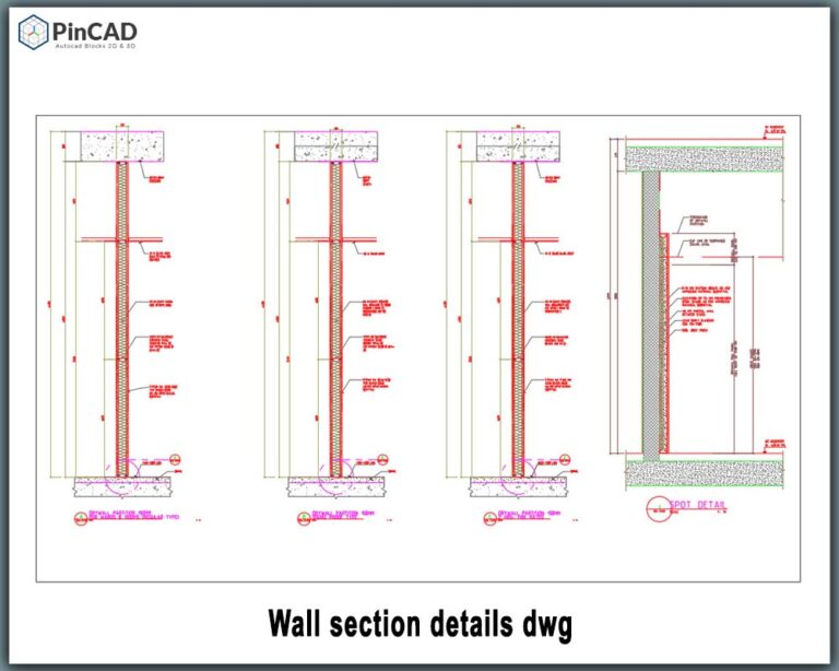Wall Section Details DWG – Free Architectural Detail File - PinCad