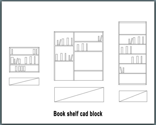 Book Shelf CAD Block Download 2D Bookshelf DWG File PinCad