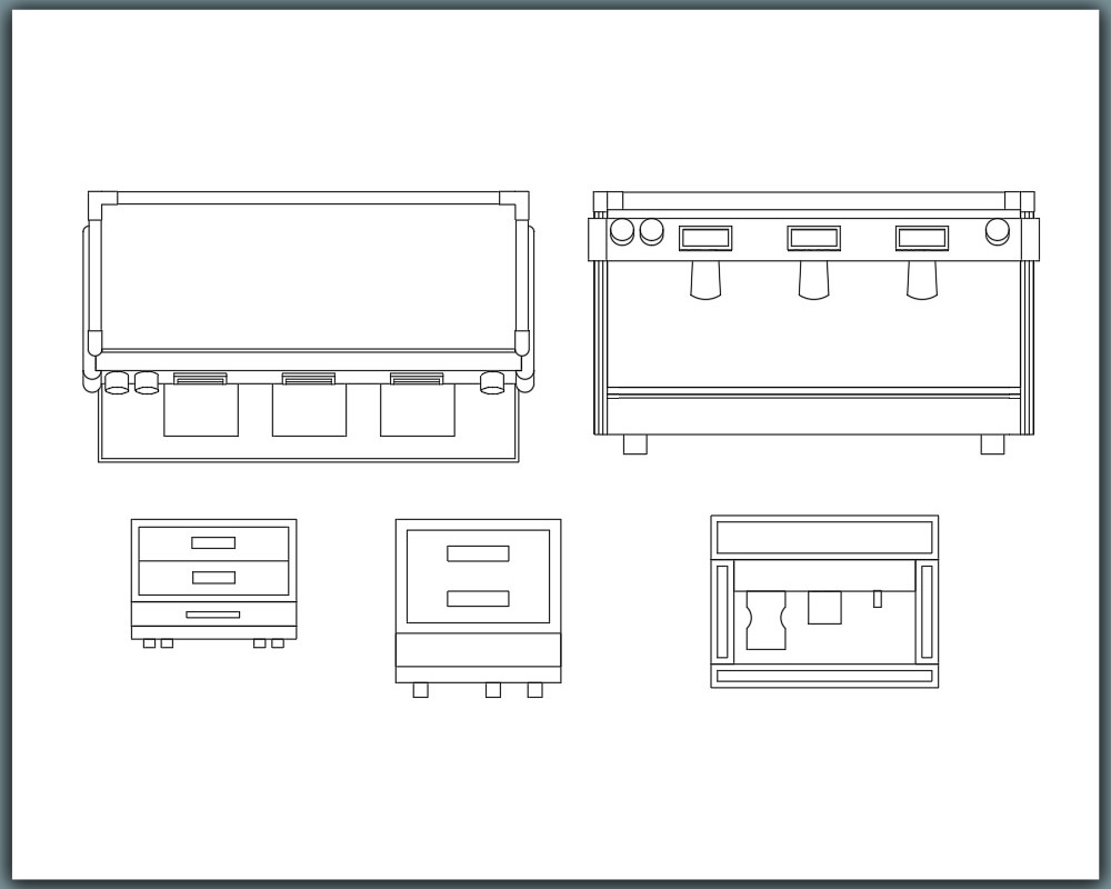 Coffee Machine AutoCAD Block – Free DWG Download - PinCad