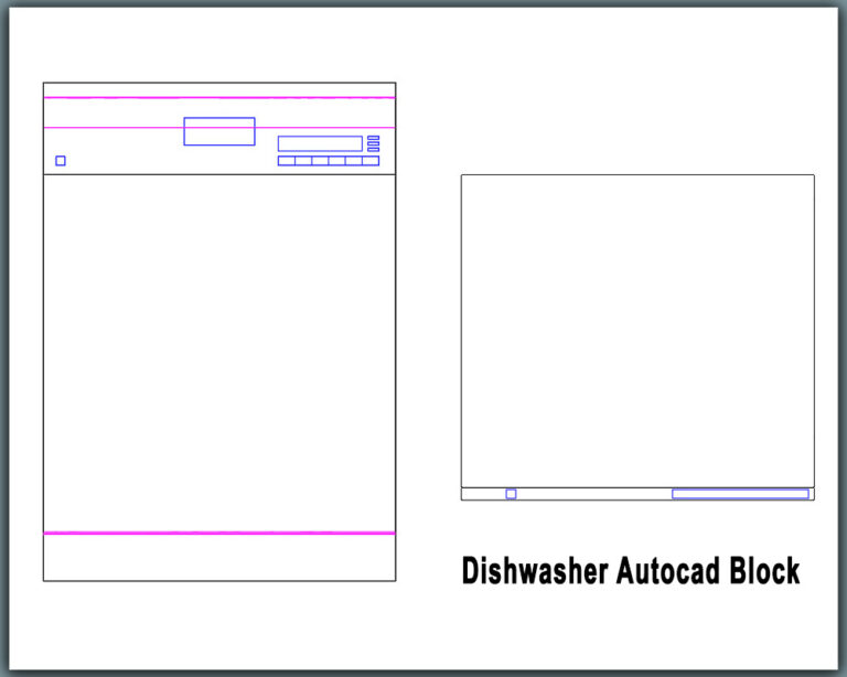 Dishwasher AutoCAD Block – Free DWG - PinCad