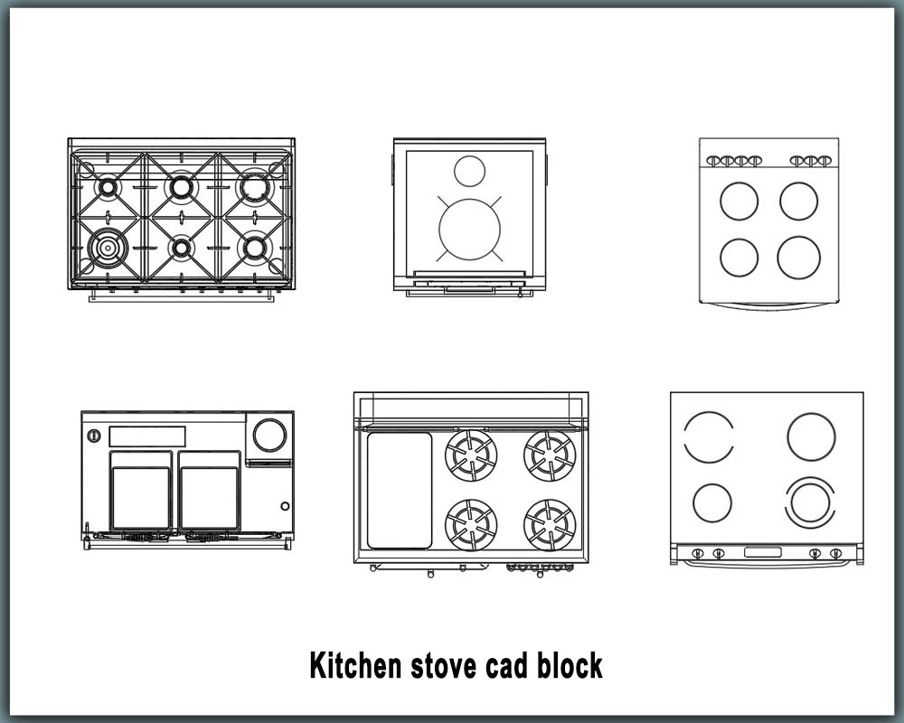 Kitchen Stove CAD Block Free DWG - PinCad