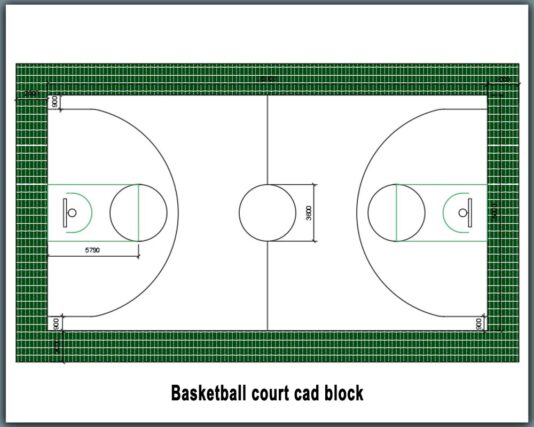 Basketball Court CAD Block Professional DWG File PinCad
